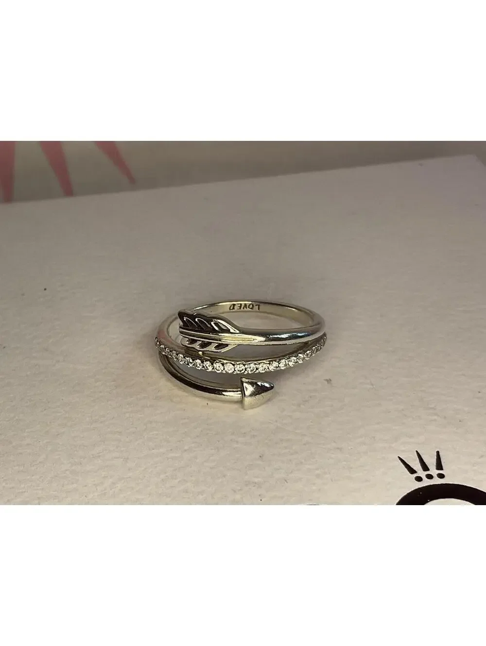 Pandora | Jewelry | Pandora Sparkling Arrow Wrap Around Ring Sz 7 New ...